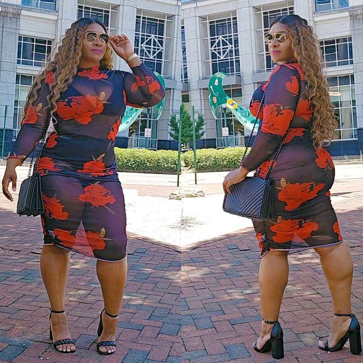 Ruby Red Floral Sheer Dress – MzShibaBaby